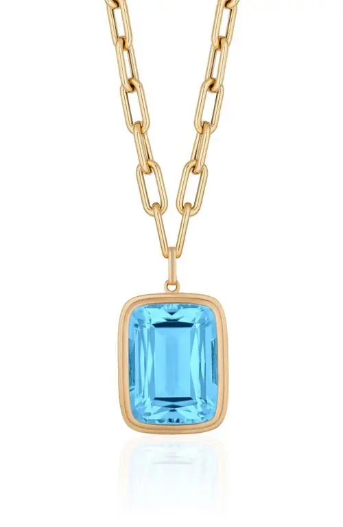 Goshwara Manhattan Cushion-cut Blue Topaz Pendant Necklace - Pale Blue