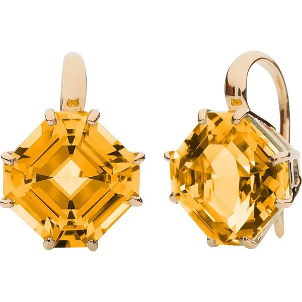 Goshwara Gossip Asscher-cut Drop Earrings - Citrine