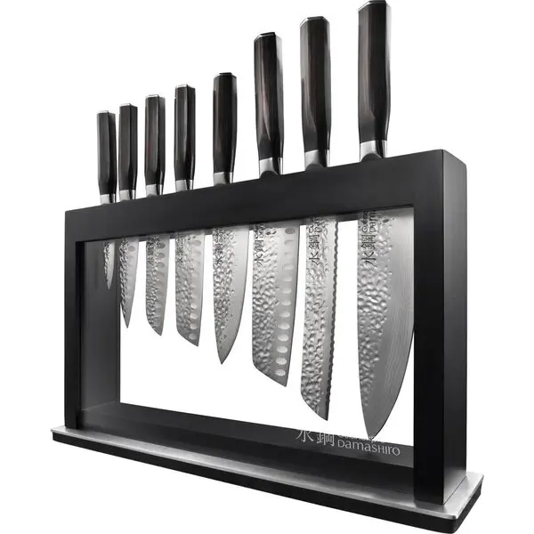 CUISINE::PRO® Damashiro Emperor® 9-piece Hisa Knife Block - Black