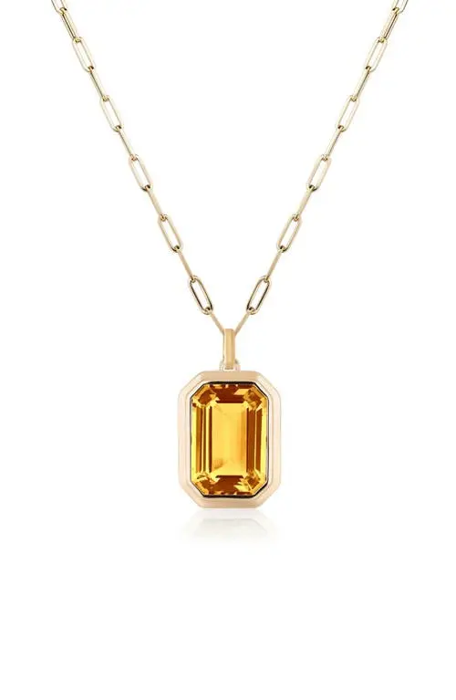Goshwara Manhattan Pendant Necklace - Citrine
