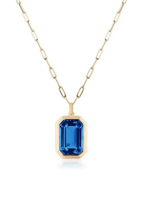Goshwara Manhattan Pendant Necklace - London Blue Topaz