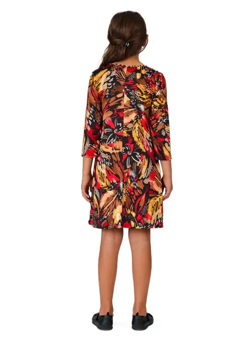 24SEVENKID Multiprint Knee Length Dress