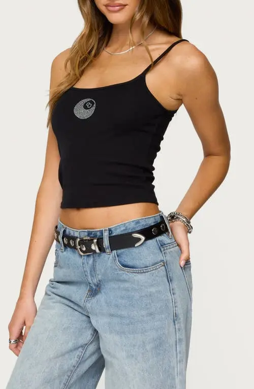 EDIKTED Rhinestone Magic 8 Camisole - Black