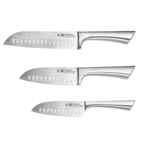 CUISINE::PRO® Damashiro® 3-piece Santoku Knife Set - Silver