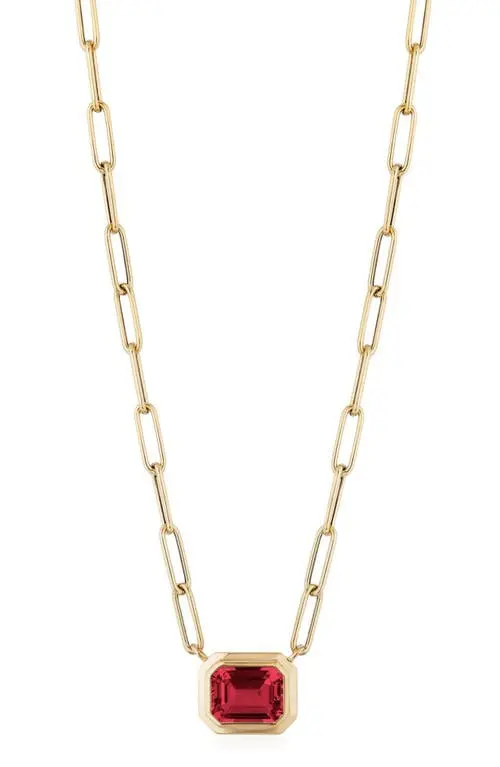 Goshwara Manhattan Pendant Necklace - Deep Red