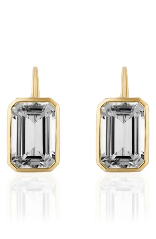 Goshwara Gossip Emerald Cut Drop Earrings - Clear