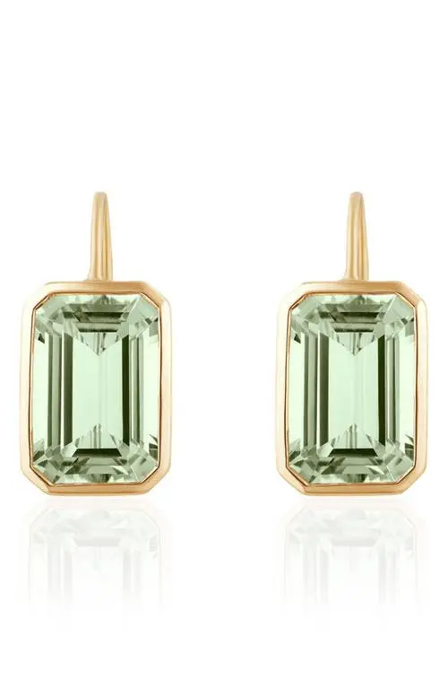 Goshwara Gossip Emerald Cut Drop Earrings - Translucent Green