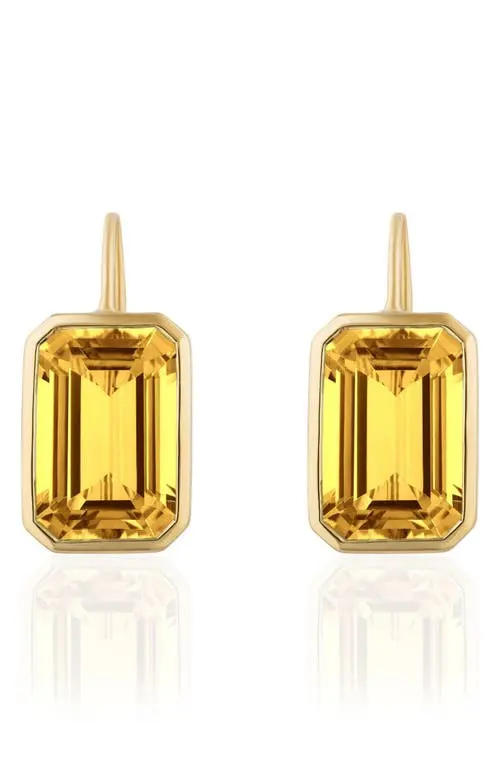 Goshwara Gossip Emerald Cut Drop Earrings - Yellow