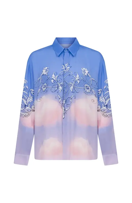 JE TE VEUX Angel Shirt - Blue / Pink Floral