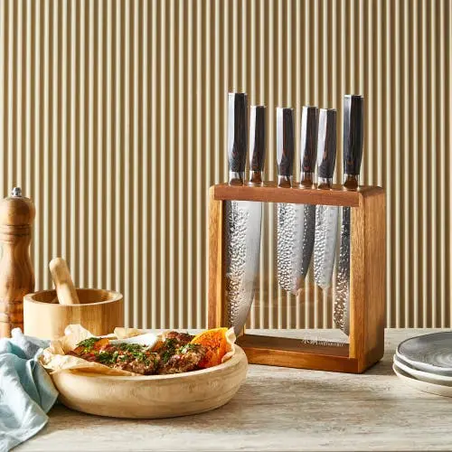 CUISINE::PRO Damashiro Emperor® Mokuzai 7-piece Knife Block