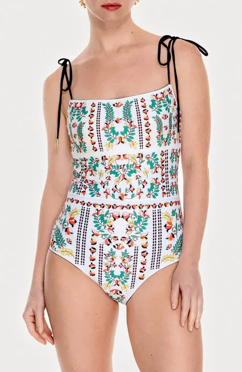 JESSIE ZHAO NEW YORK Printed Reversible One-piece Swimsuit
