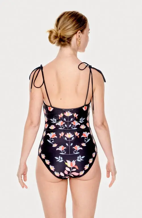 JESSIE ZHAO NEW YORK Printed Reversible One-piece Swimsuit