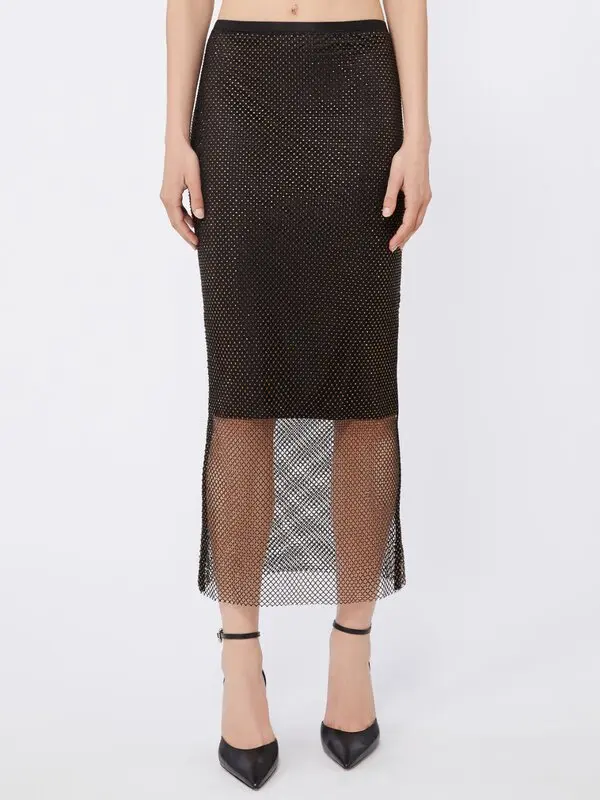 Max Mara Midi Skirt With Rhinestone Embellishments