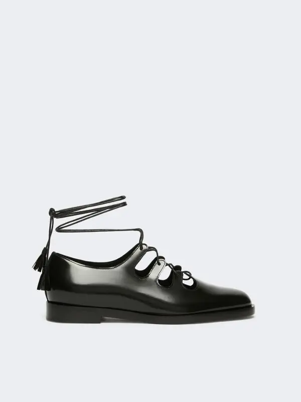 Max Mara Shiny Leather Lace-up Shoes