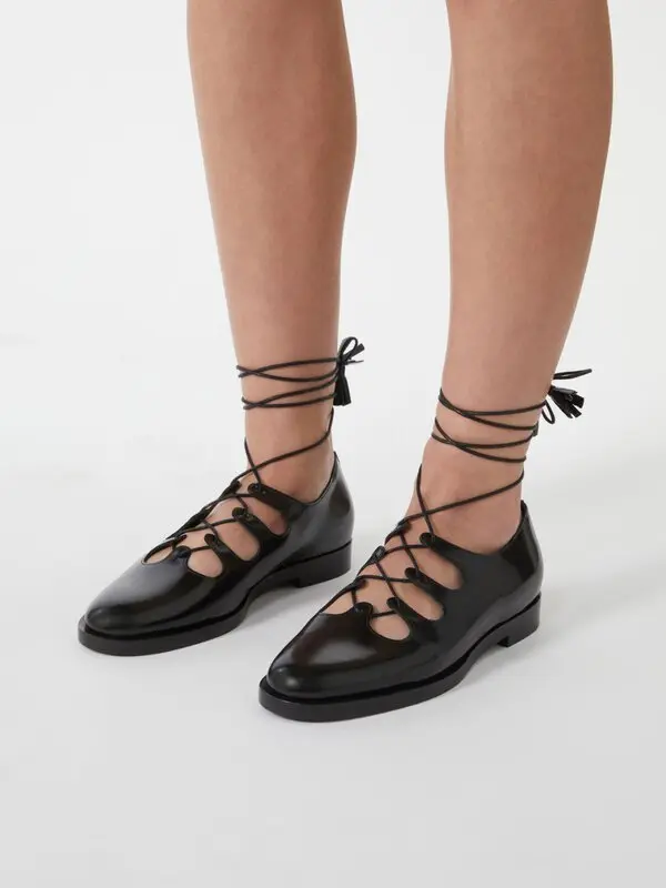 Max Mara Shiny Leather Lace-up Shoes