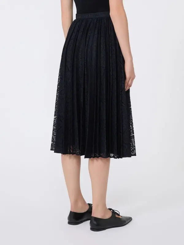 Max Mara Plissé-pleated Lace Midi Skirt