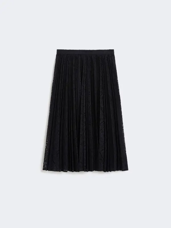 Max Mara Plissé-pleated Lace Midi Skirt