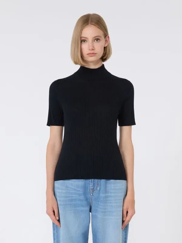 Max Mara Turtleneck In Silk And Wool