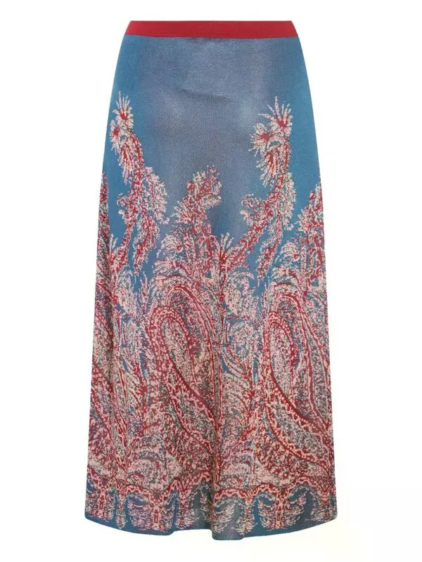 Etro Paisley-jacquard Button-front Skirt