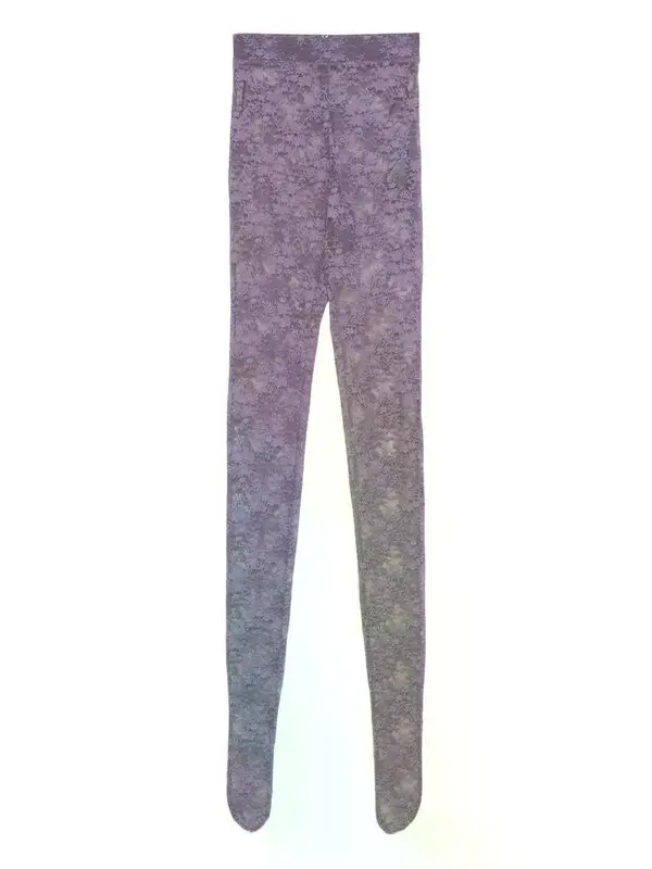Alex Perry Floral Lace Tights - Purple