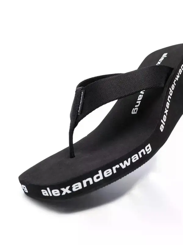 Alexander Wang Logo-print Wedge Flip Flops