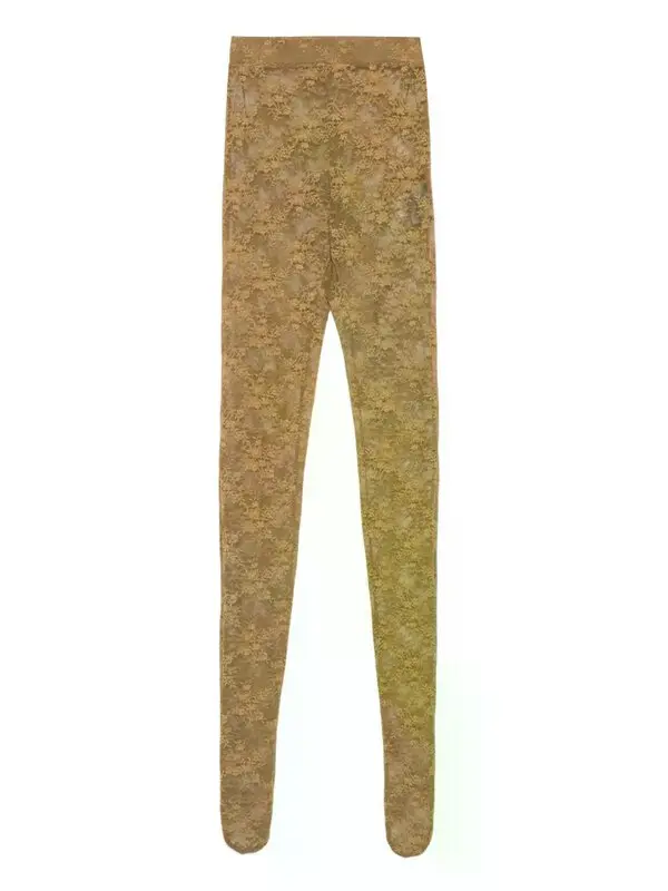 Alex Perry Lace Floral Tights - Green
