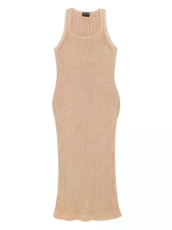 TOM FORD Metallic-threading Midi Dress