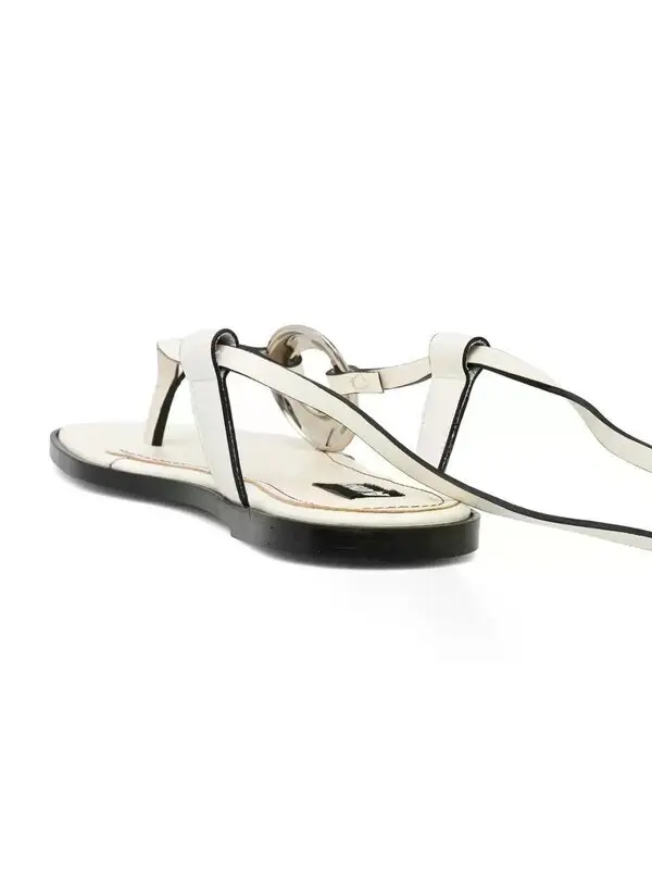 ALOHAS Morosia Leather Ankle-tie Sandals - White