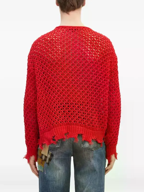 Andersson Bell Open-knit Frayed Sweater
