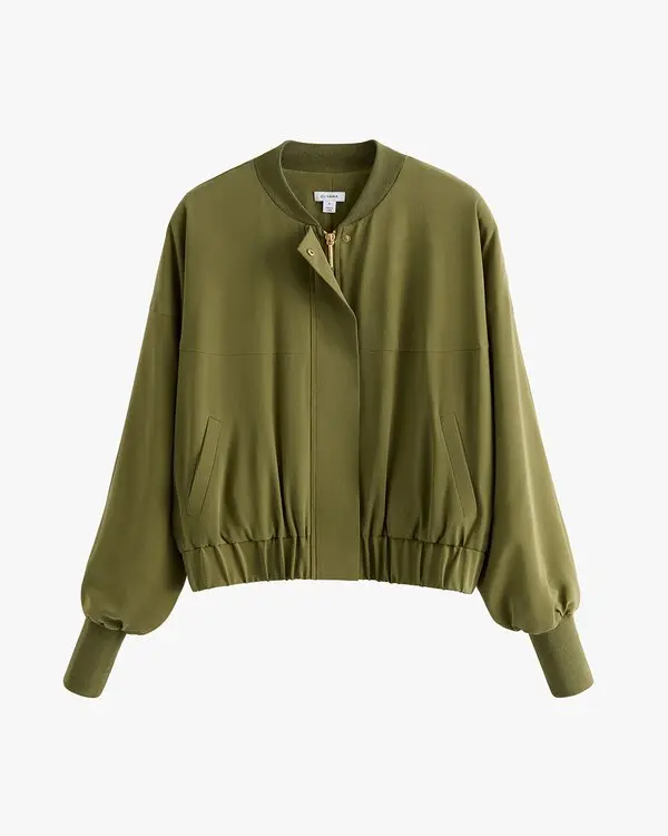 Cuyana Relaxed Bomber Jacket - Moss