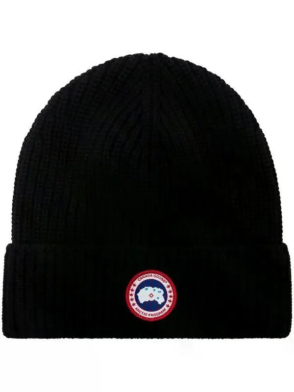 Canada Goose Arctic Disc Ribbed-knit Beanie - Black