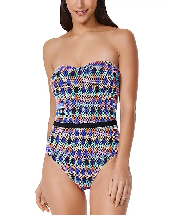 GOTTEX Retro Riviera Bandeau One Piece Swimsuit - Multi
