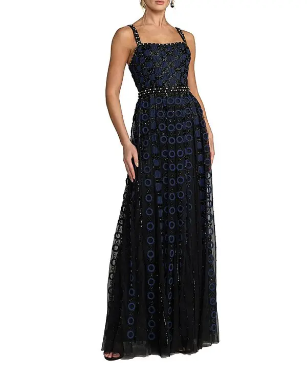 Mac Duggal Sleeveless Embellished A-line Gown - Black Midnight