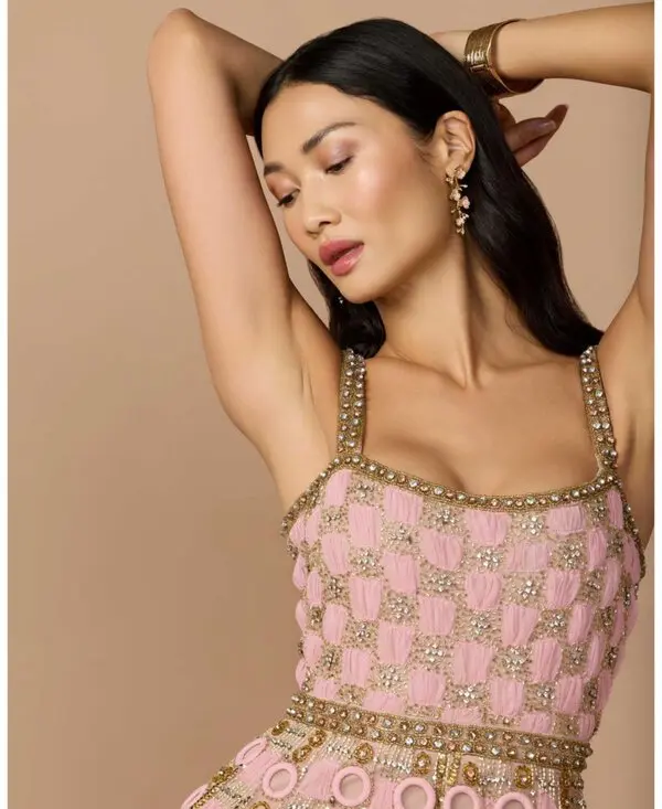 Mac Duggal Sleeveless Embellished A-line Gown - Rose