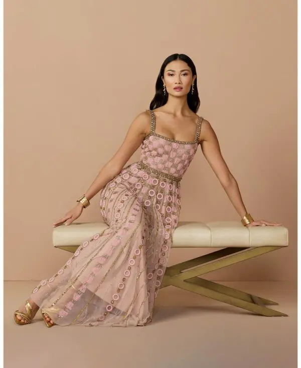 Mac Duggal Sleeveless Embellished A-line Gown - Rose