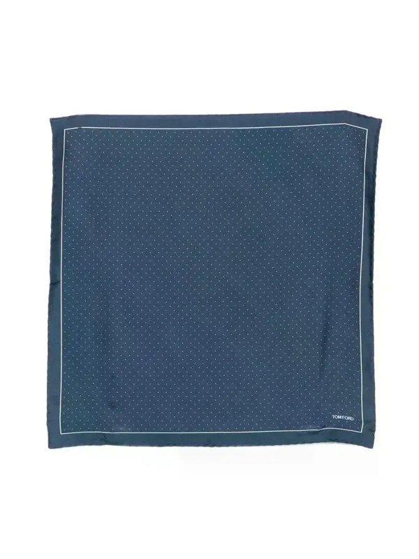 TOM FORD Polka Dot Pocket Square - Blue