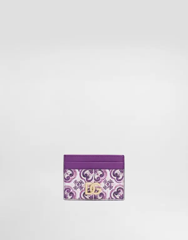 Dolce & Gabbana Majolica-print Calfskin Card Holder - Multicolor