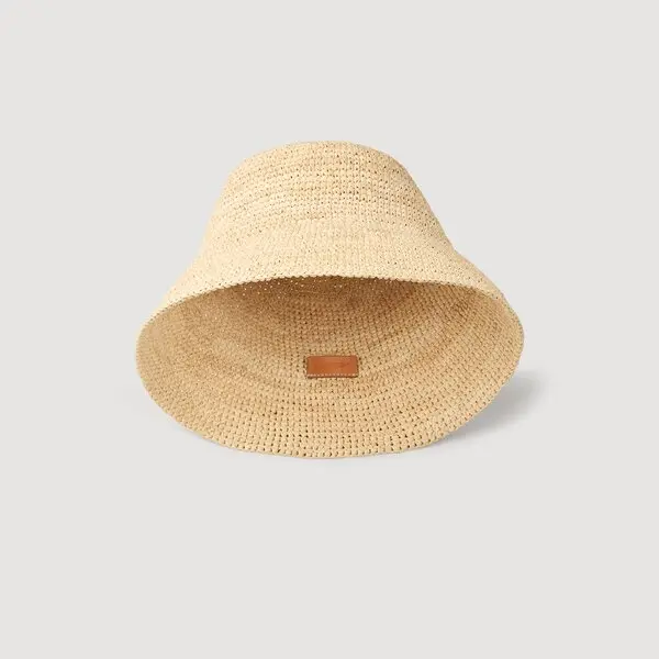 Sandro Raffia Crochet Bucket Hat