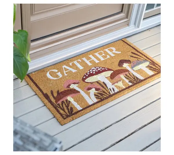 DESIGN IMPORTS Mushrooms Gather Doormat