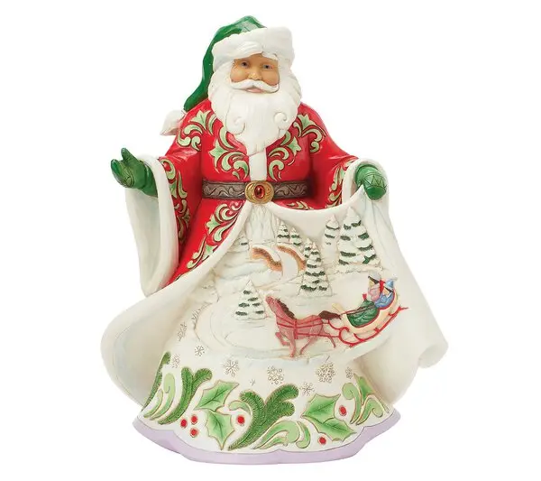 JIM SHORE Heartwood Creek Santa Winter Scene Mu Sical Fig 10' H - One-color