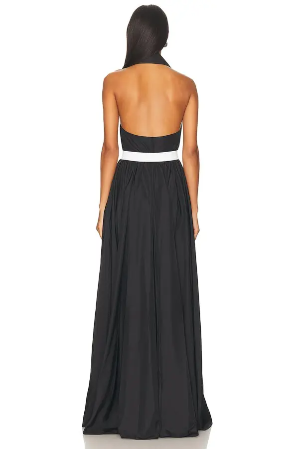 Norma Kamali Halter Flared Gown