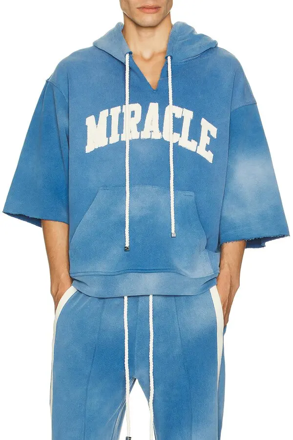 NAHMIAS Miracle Cut Off Hoodie - Worn Blue