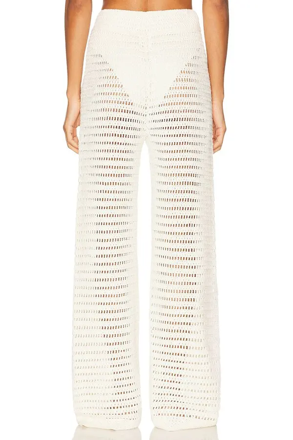LESET Lucy Crochet Knit Pants - Creme