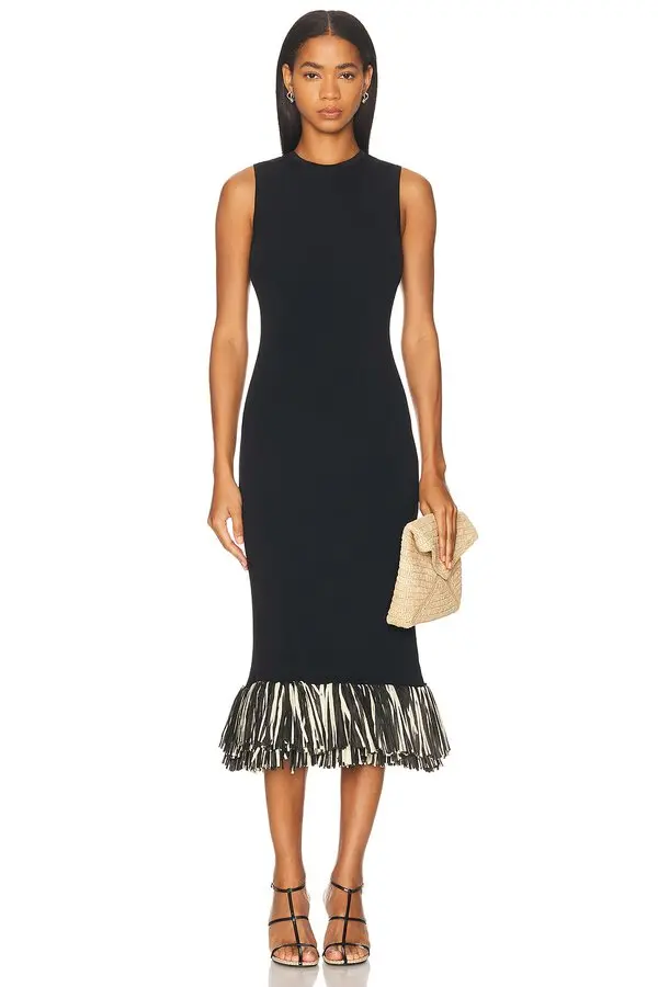 SIMONMILLER Boa Knit Raffia Dress