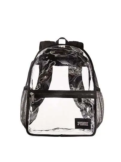 Pink Clear Backpack - Black