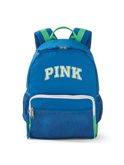 Pink Classic Canvas Backpack - Blue