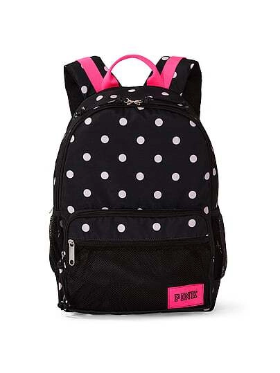 Pink Classic Canvas Backpack With Laptop Compartment - Print