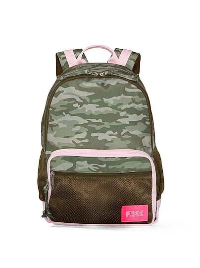 Pink Classic Canvas Backpack With Laptop Compartment - Print
