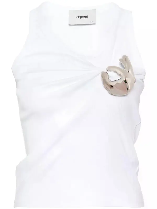 Coperni Emoji Cotton Tank Top - White