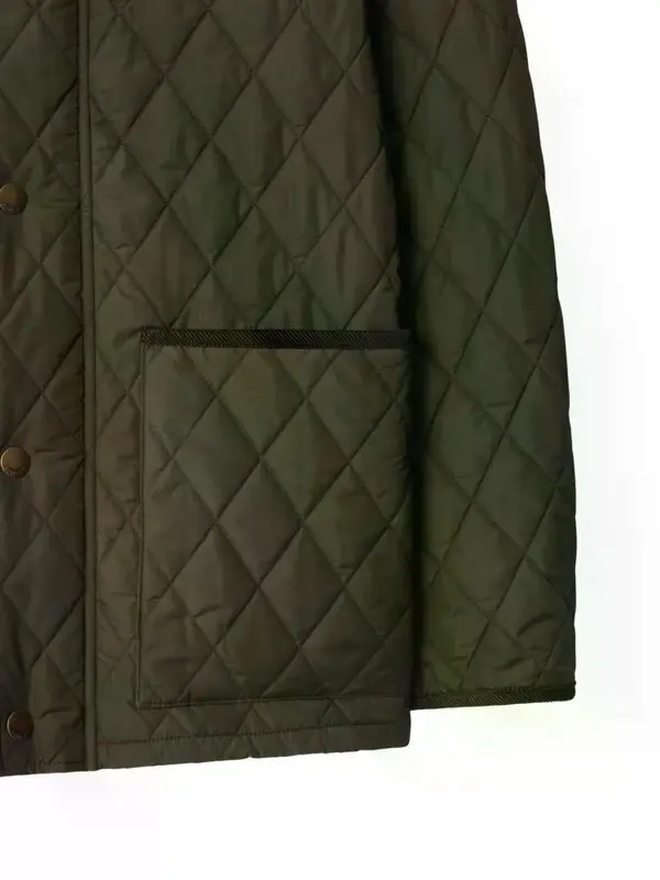 Burberry Quilted Corduroy-collar Jacket - Green